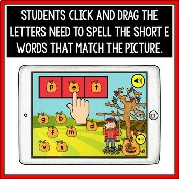 Fall CVC Word Building Activity Boom Cards, Phonics, Short Vowels ...