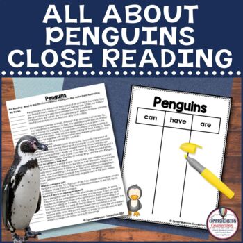 Penguins Close Reading, Winter Close Reading Informational Texts ...
