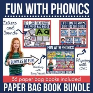Phonics Projects Paper Bag Books Mega Bundle With Alphabet, CVC, CVCe ...