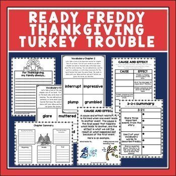 Ready Freddy Thanksgiving Turkey Trouble Novel Study | Comprehension ...