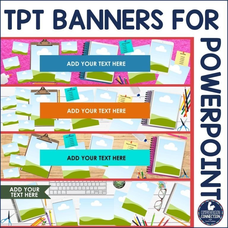 TPT Banner Templates For Powerpoint | Comprehension Connection